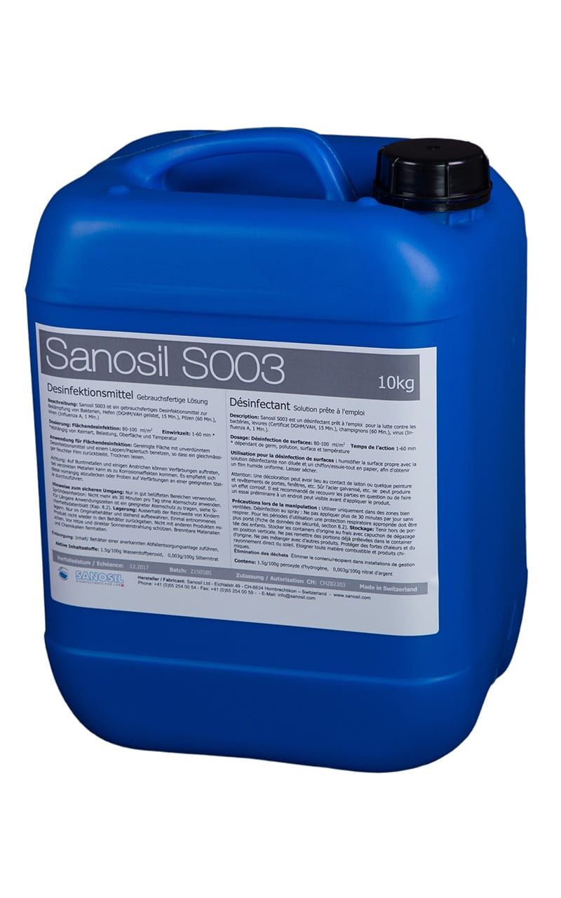 Surface Disinfectant, SANOSIL S003 | Hygiene | Training | Sports | Dax ...